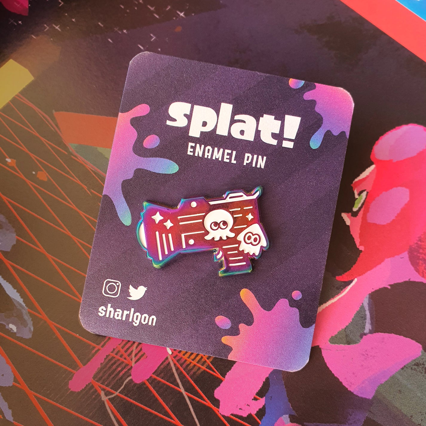 Splattershot Jr Holo Enamel Pin – Saltyboos